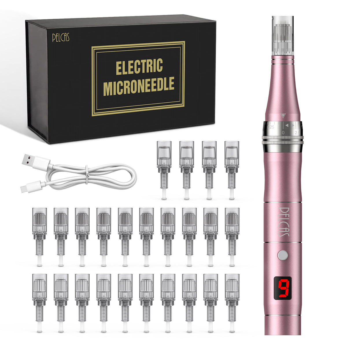 PELCAS Cordless Microneedling Pen 9 Speed Professional Derma Pen for F ...