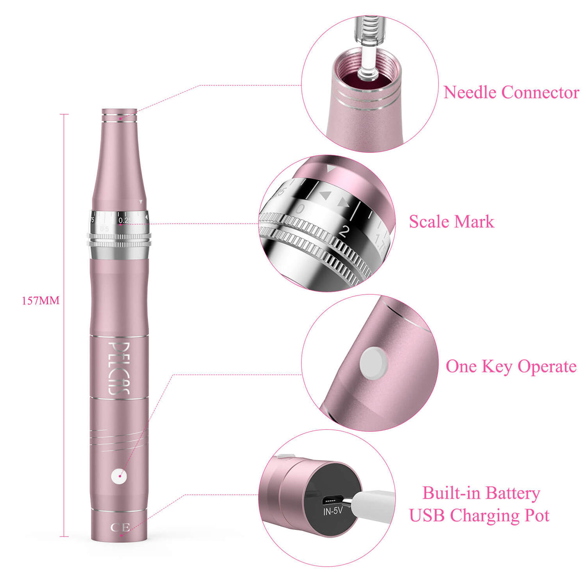 PELCAS Microneedling Pen 0.025MM Derma Pen with 12pins 36pins Nano Nee ...